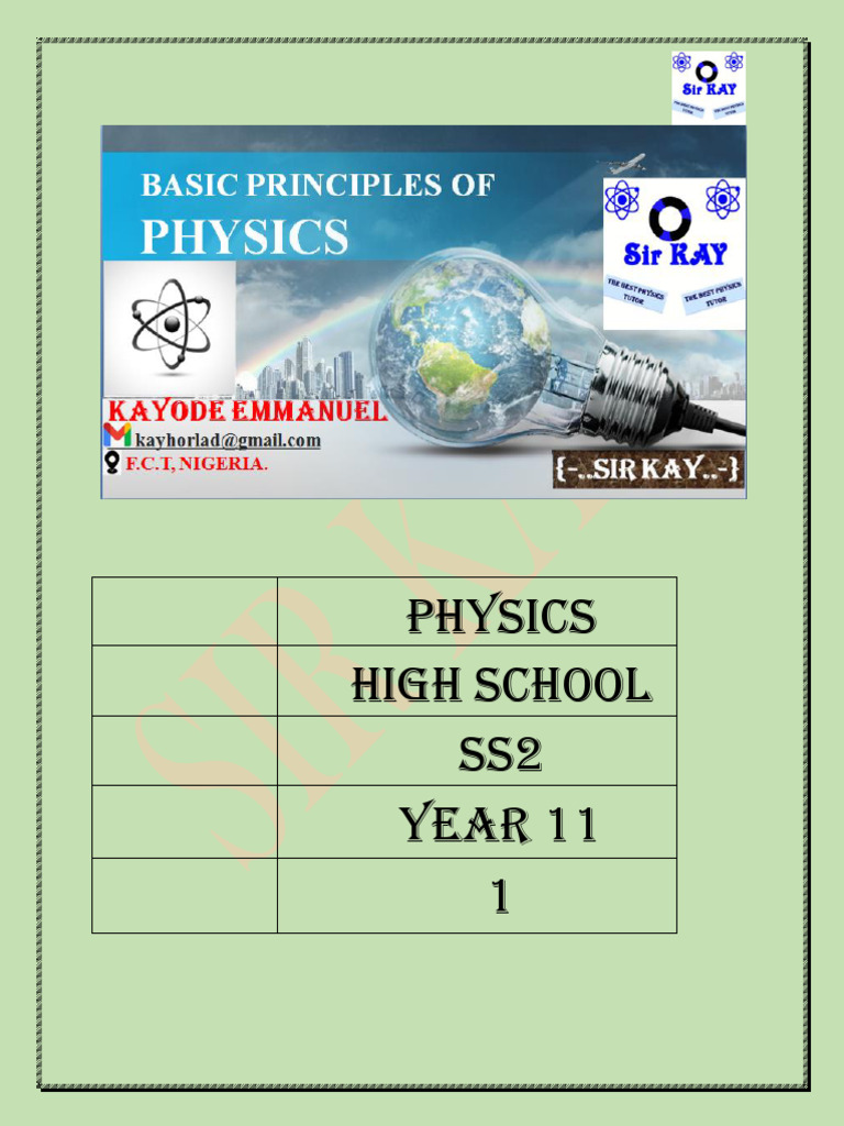 Ss2 (Year 11) Physics Note, Term 1 | PDF | Momentum | Acceleration