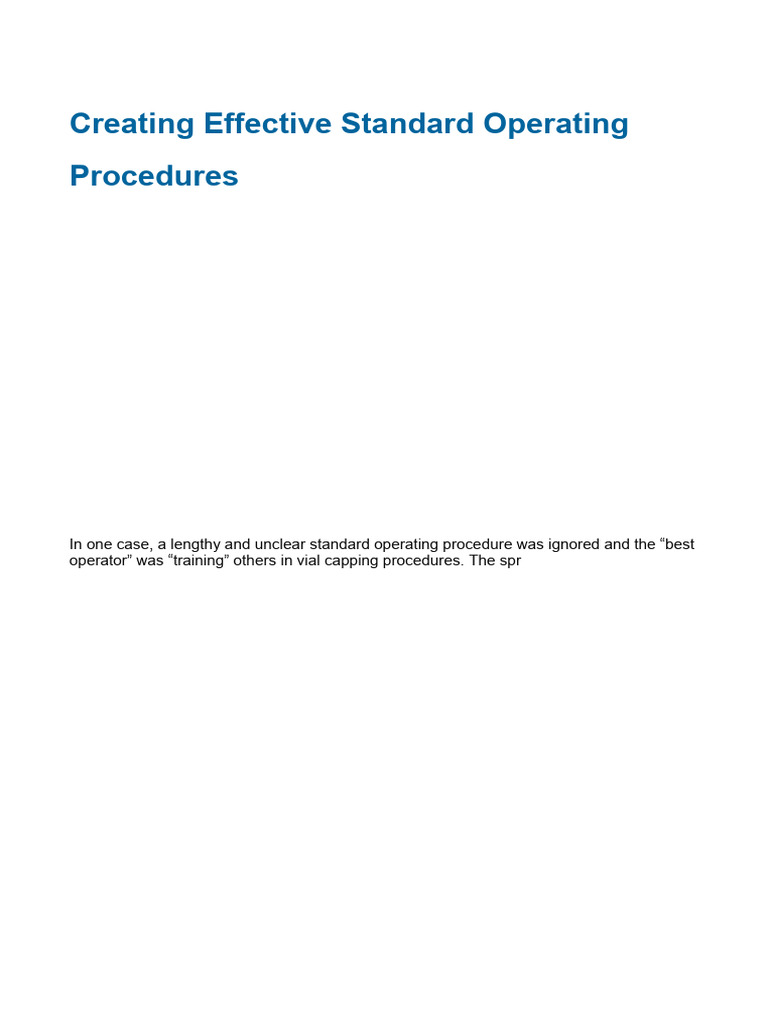Auditing SOPs for Compliance and Clarity | PDF | Audit | Regulatory ...