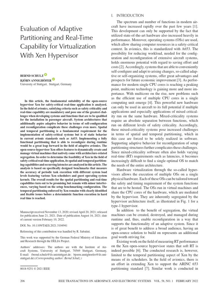 Evaluation of Adaptive Partitioning and Real-Time Capability For Virtualization With Xen ...
