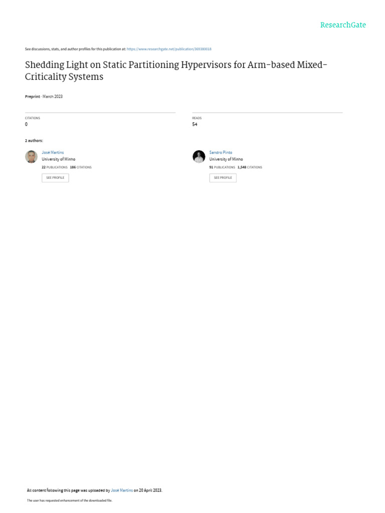 shedding-light-on-static-partitioning-hypervisors.pdf | PDF | Computer Engineering | Operating ...