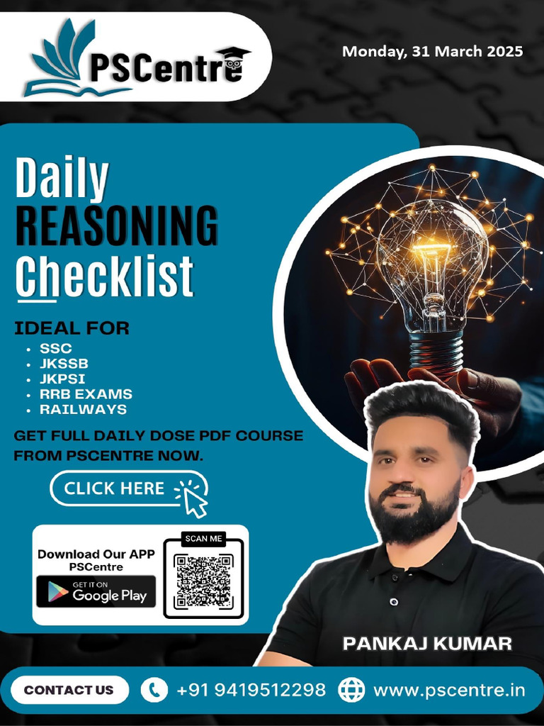 Reasoning Checklist Day 36 | PDF