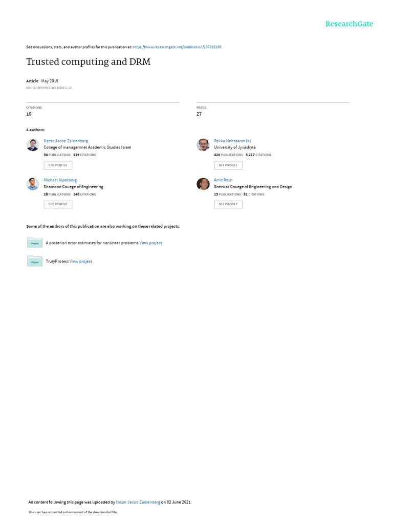 TRUSTED COMPUTING AND drm | PDF | Trusted Computing | Security