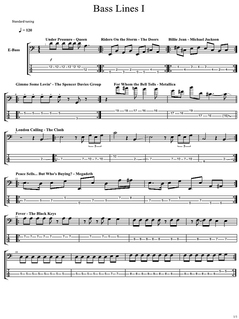 Bass Lines I | PDF