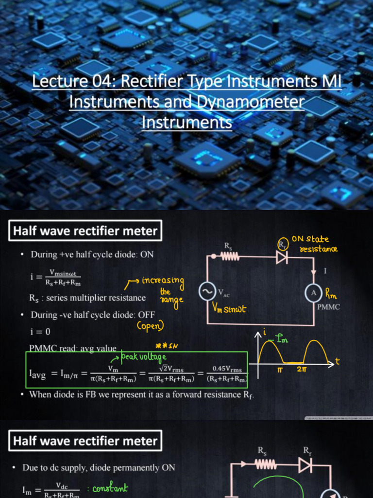 Imtgartist Lecture 04 Rectifier Type Instruments Mi In Pdf