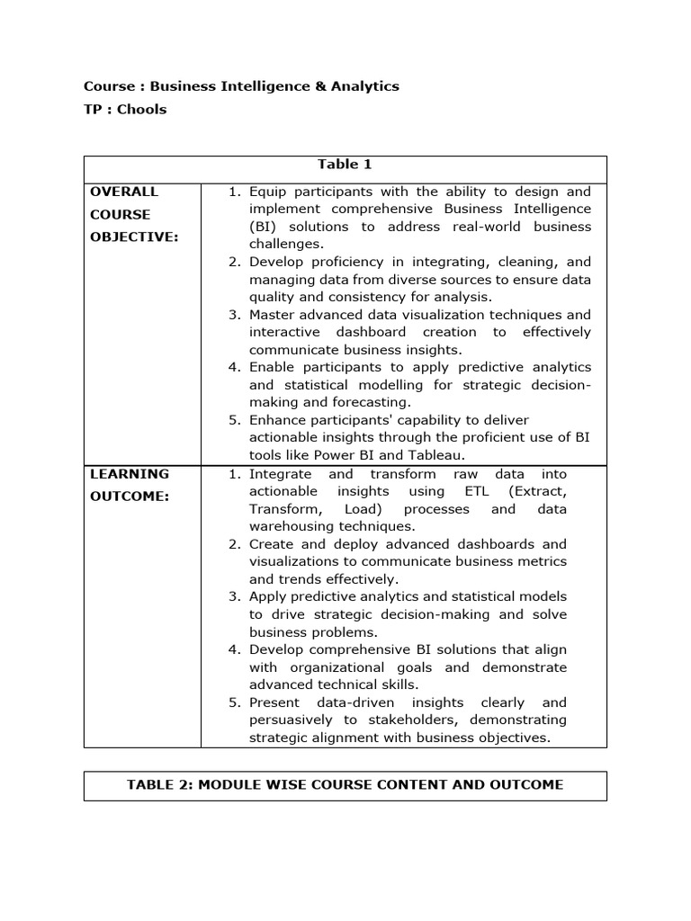 Business Intelligence & Analytics - Chools | PDF | Business Intelligence | Analytics