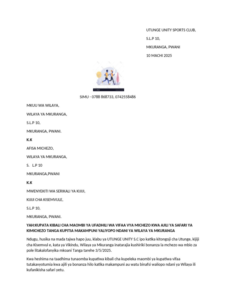 Utunge Unity Sports Club | PDF