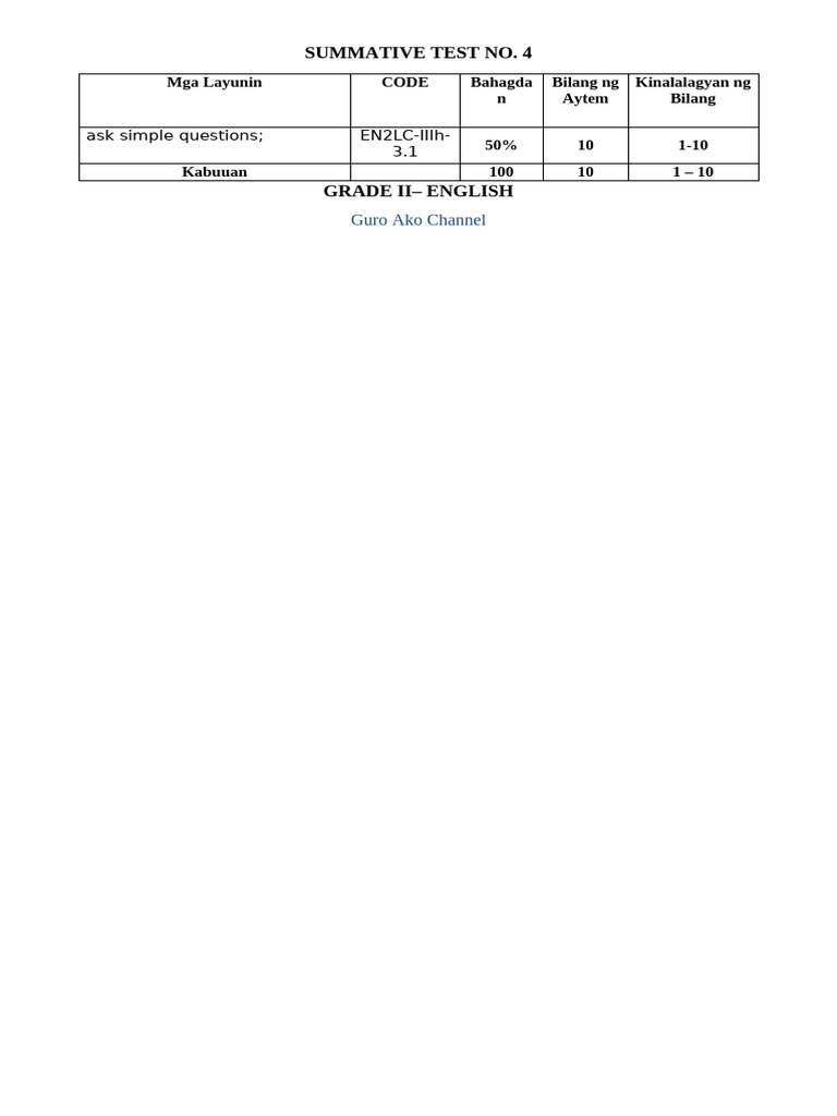 Q3 ST 4 GR.2 English With Tos | PDF