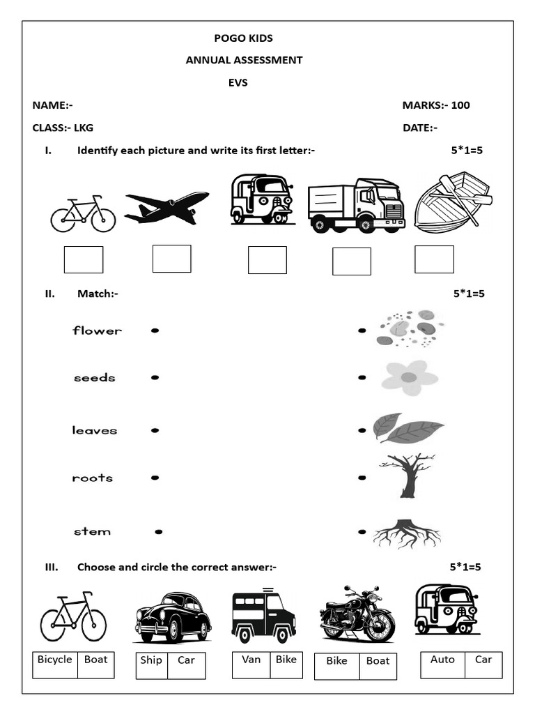 LKG EVS Annual Assessment Paper | PDF