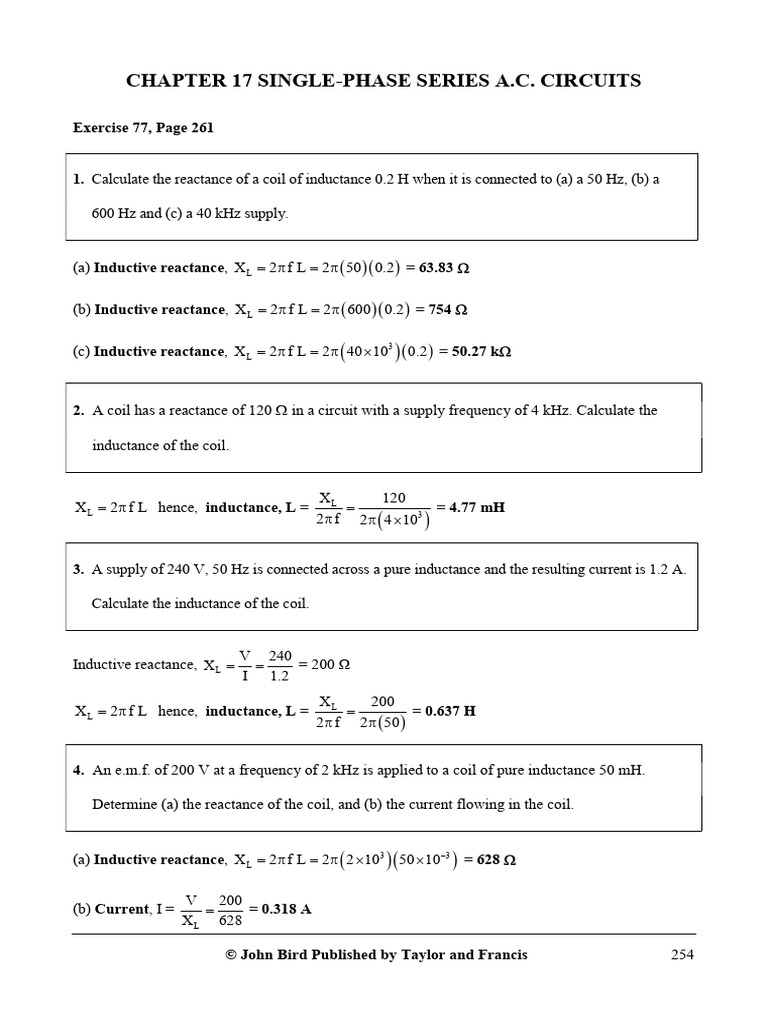 Single-Phase AC Circuit Calculations | PDF | Electrical Impedance ...