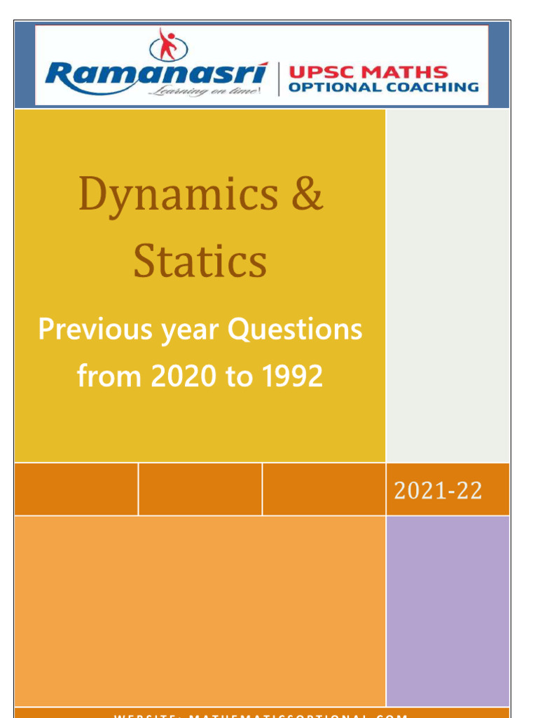 dynamics and statics pyq 1992 to 2020 | PDF