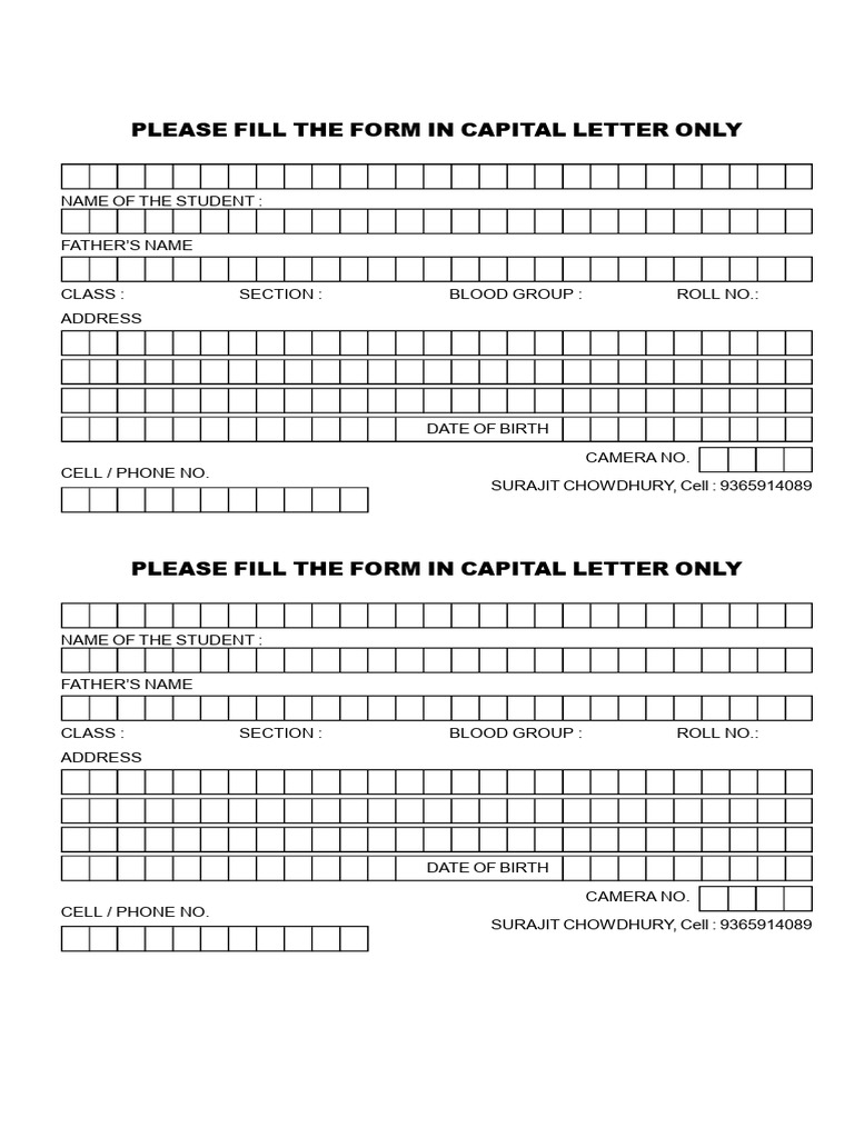 Student ID Card Application Form | PDF