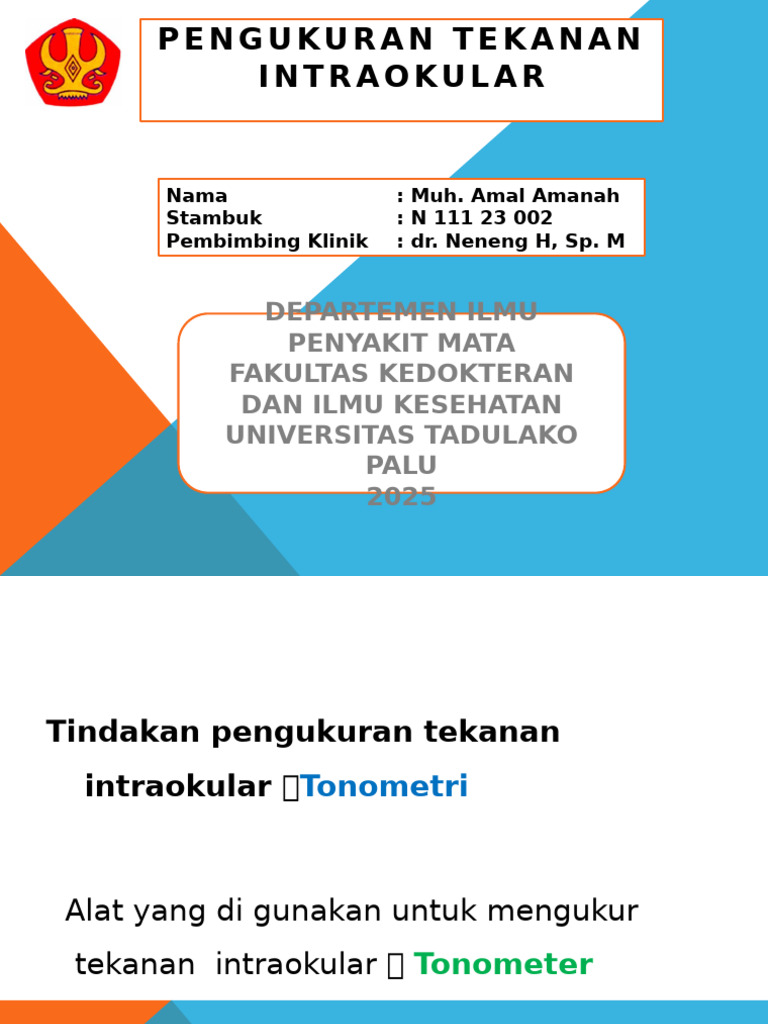 Pengukuran Tekanan Intraokular | PDF