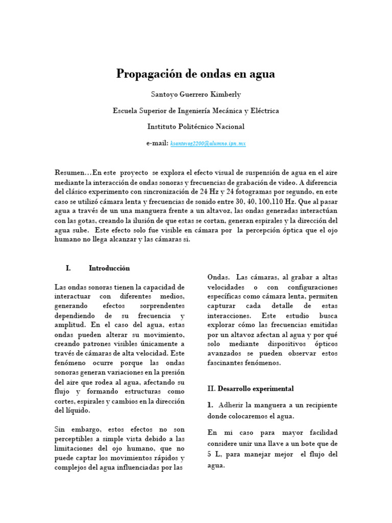 Propagacion de Ondas en Agua | PDF | Óptica | Olas