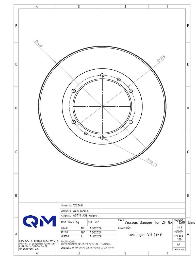 Viscous Damper For ZF 8XT 11500 Geislinger VB 69-9 | PDF