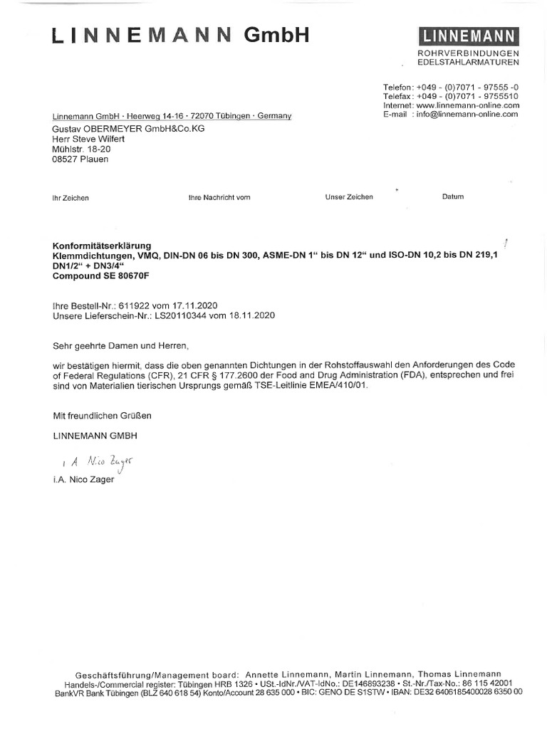 Clamp Dichtring DN50 Linnemann | PDF