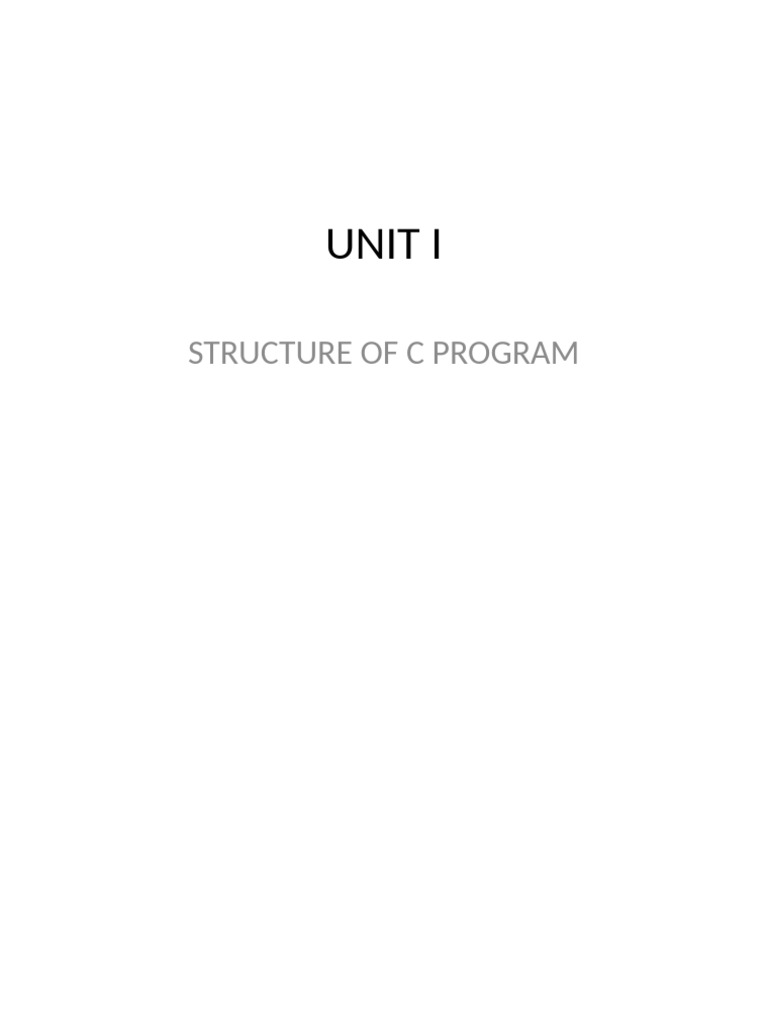Unit 1 C | PDF