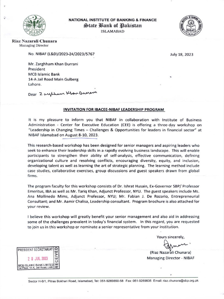 NIBAF - Leadership Training | PDF | Business | Leadership