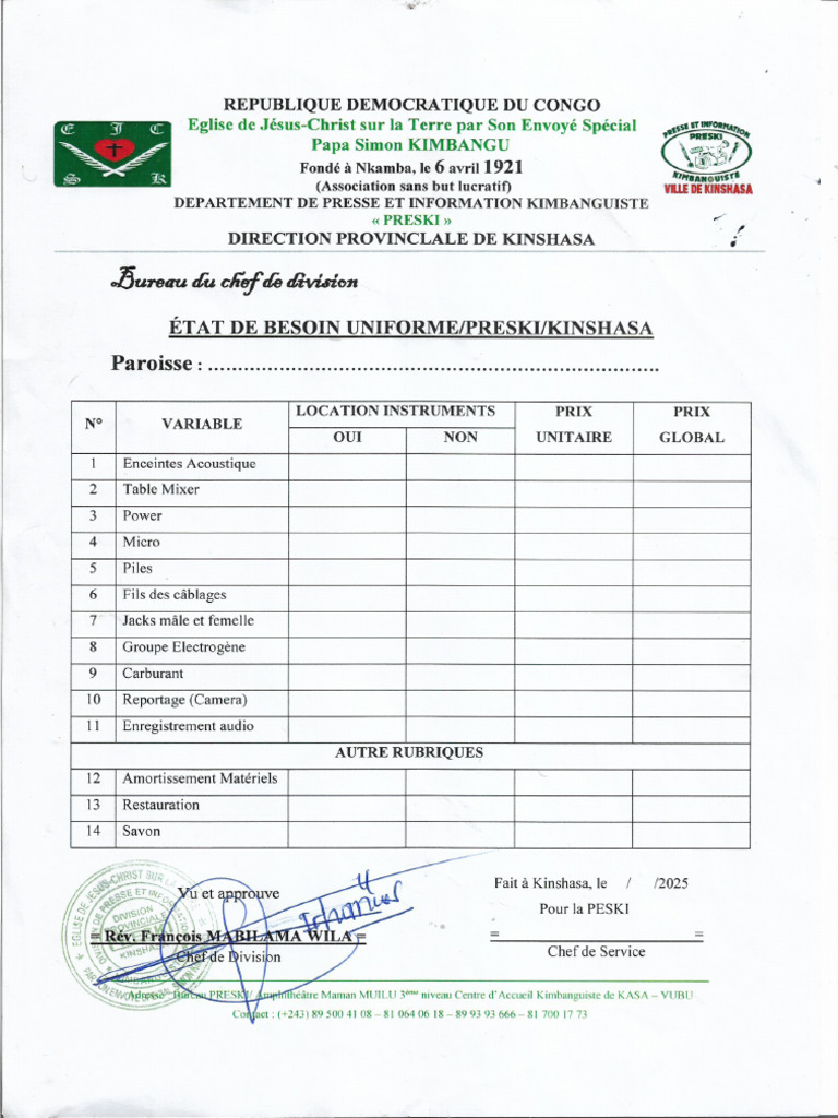 Etat de Besoin | PDF