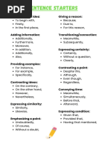 Sentence Starters | PDF