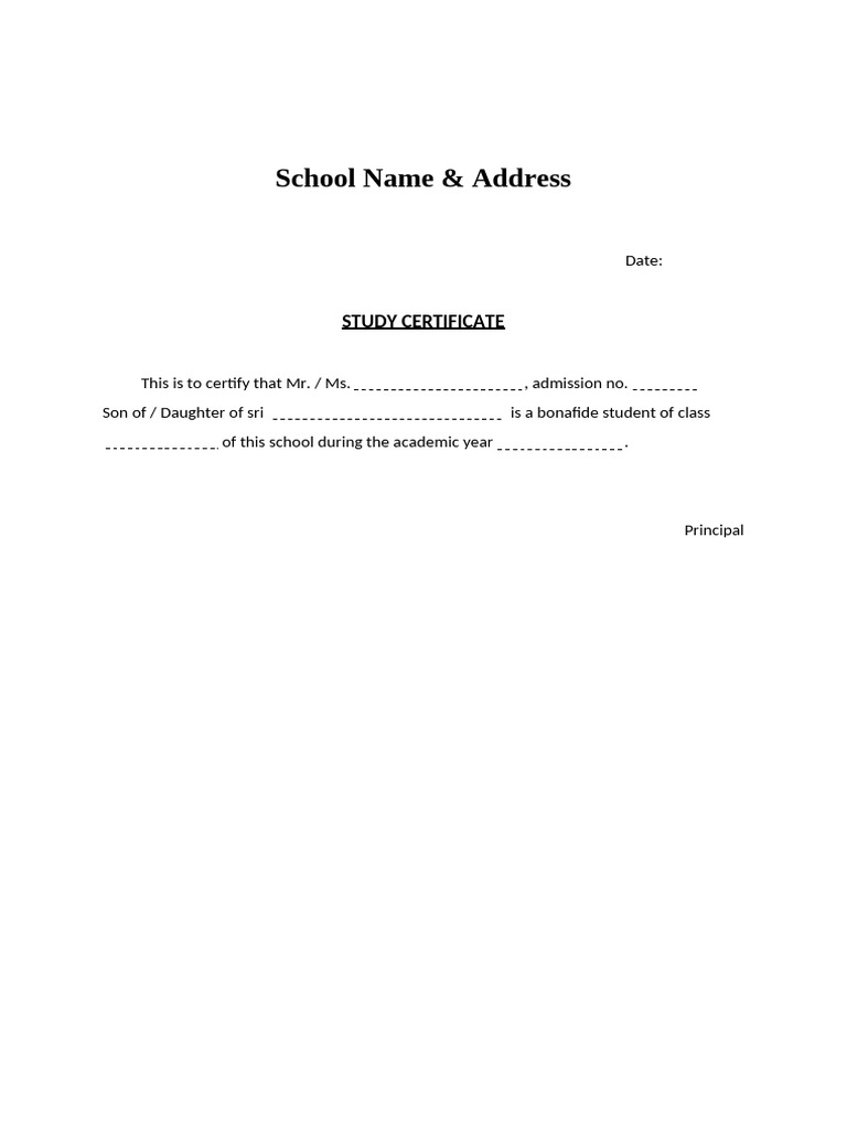 AP School Study Certificate Format 2 2 | PDF