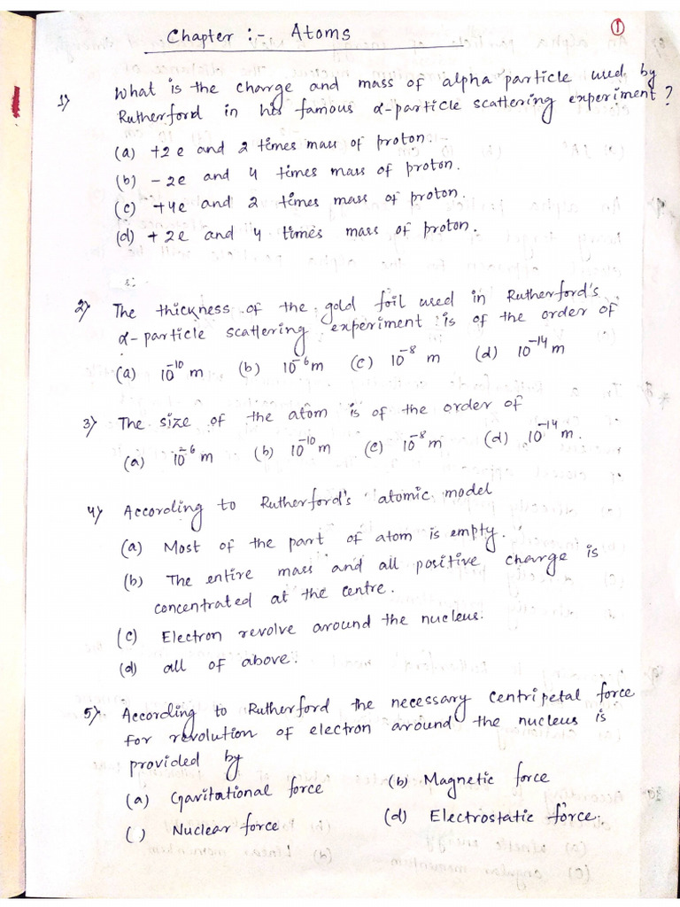 Atomic Physics (MCQS) | PDF