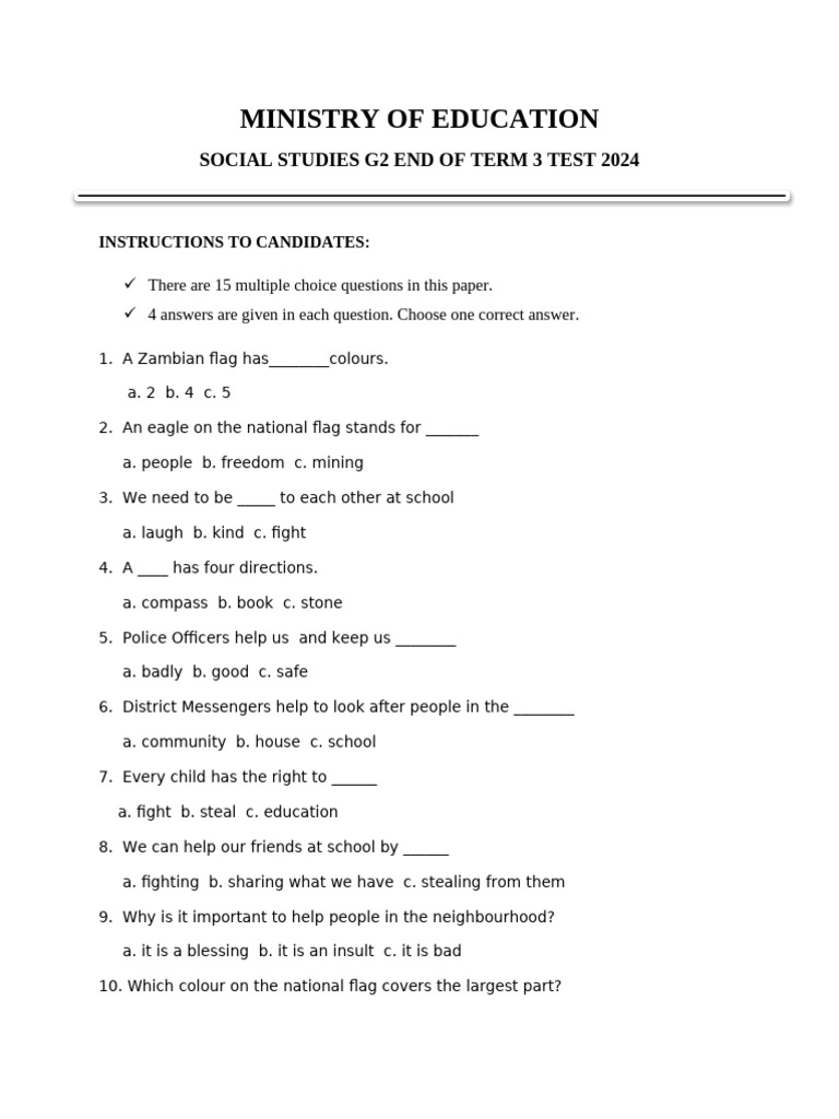 2025 G2 Social Studies Test T3 | PDF