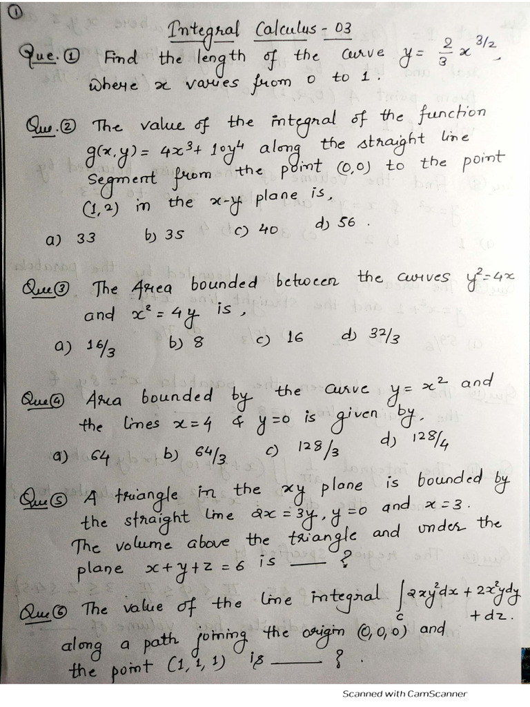 Integral calculus ques engg maths | PDF