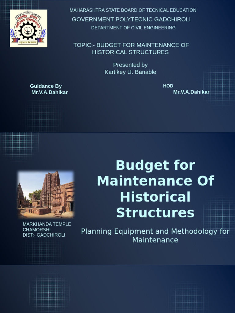 Budget For Historical Structures PPT1 | PDF | Budget
