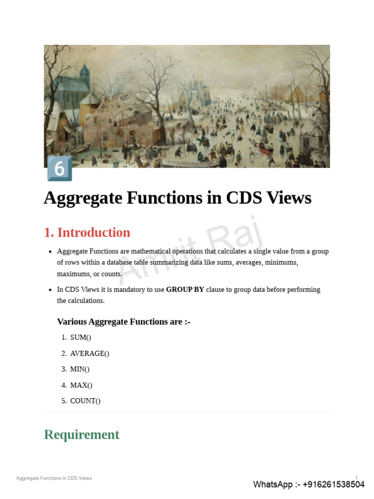 Aggregate Functions in CDS 1743188905 | PDF | Parameter (Computer ...