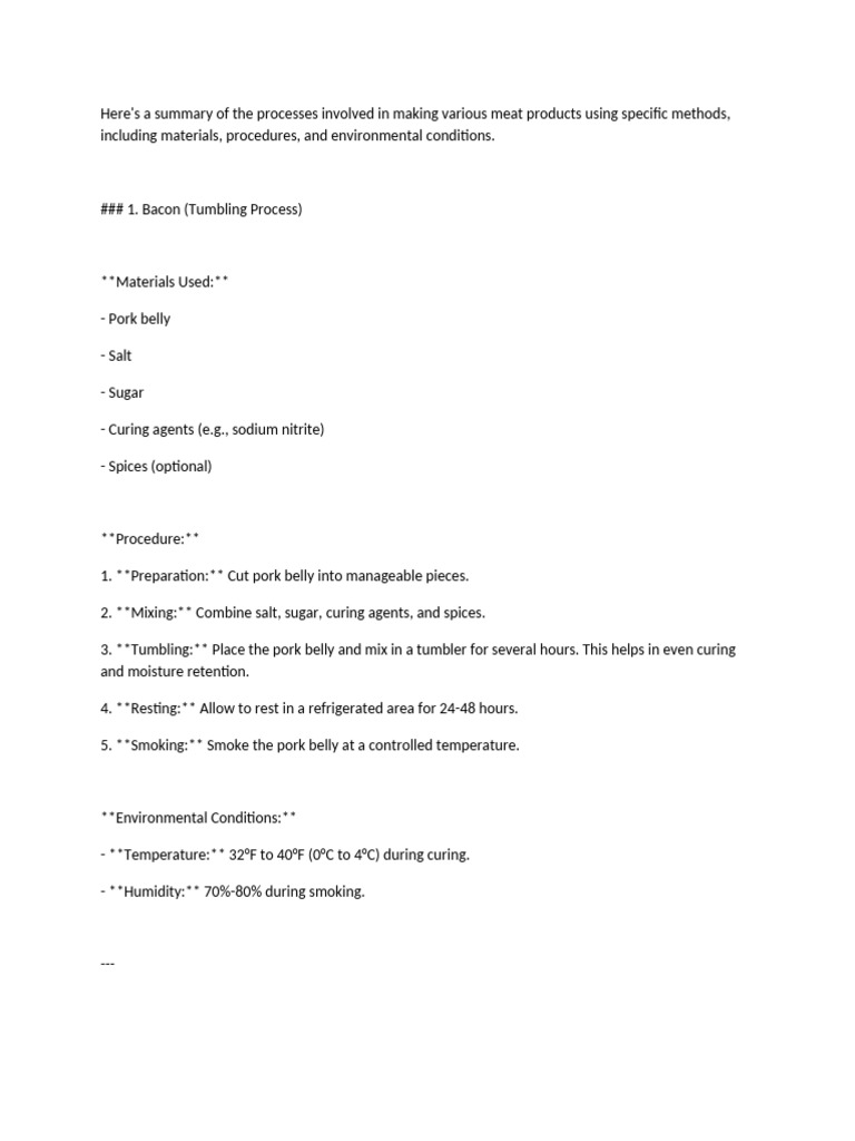 Examples of Restructured Meat Products | PDF | Curing (Food ...