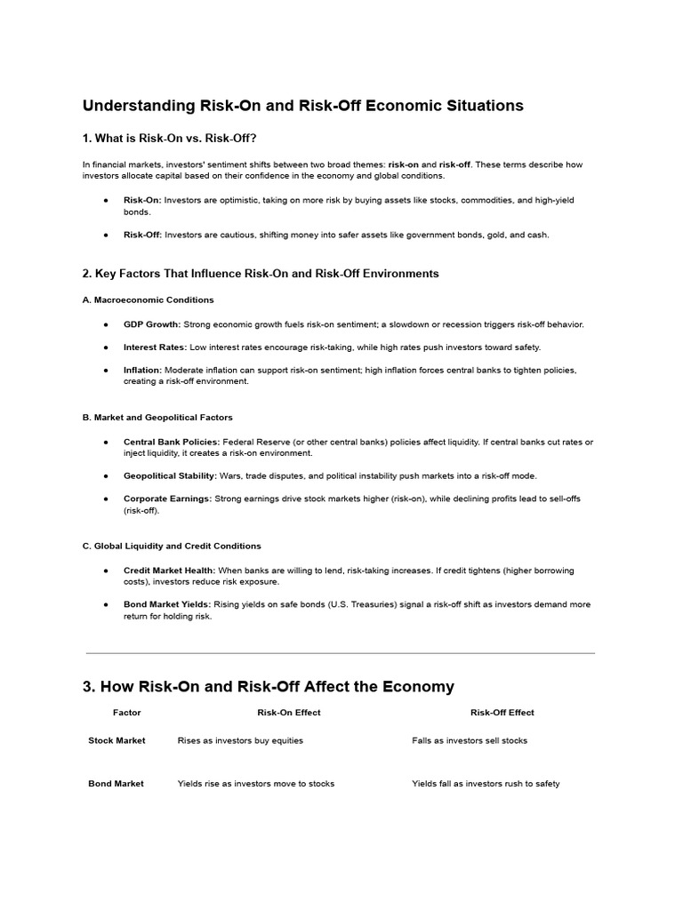 Risk-On vs. Risk-Off: Investor Strategies | PDF | Investing | Inflation