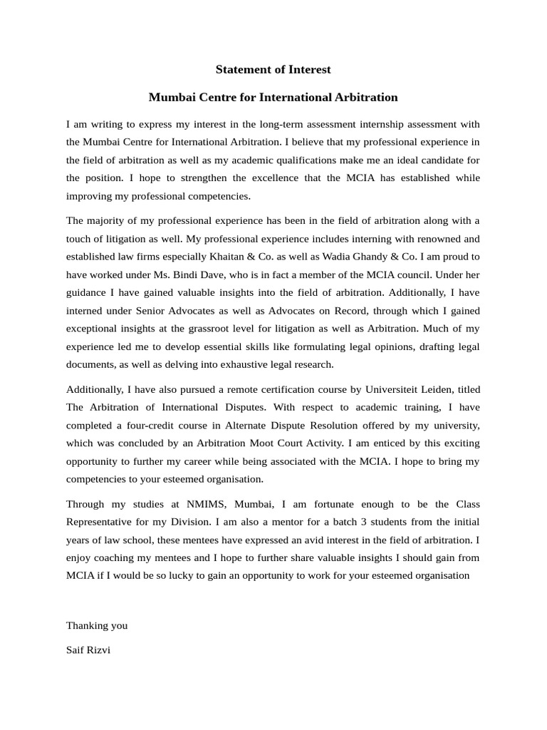 Statement of Interest | PDF