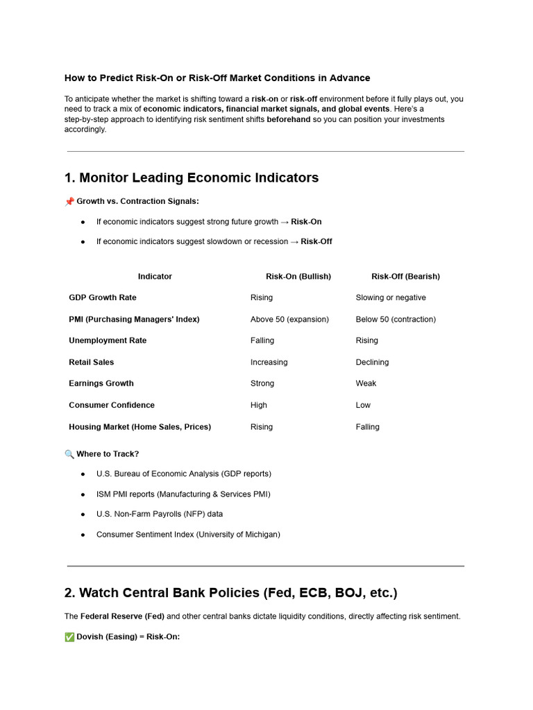 Predicting Risk-On vs. Risk-Off Markets | PDF | Yield Curve | Vix