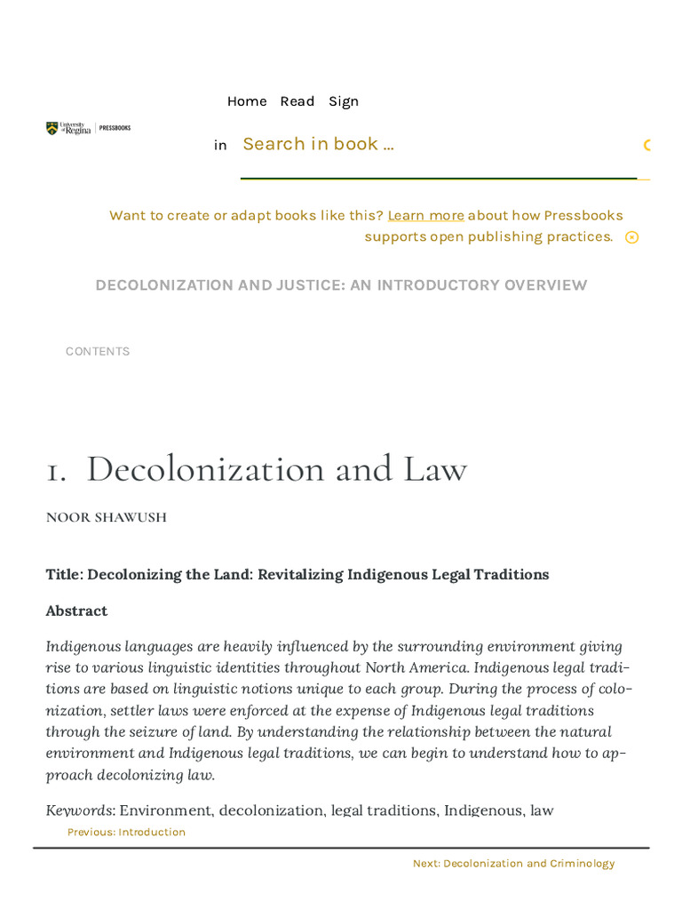 Decolonizing Indigenous Legal Traditions | PDF | Indigenous Peoples ...