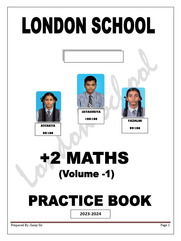 12th Maths Volume 1 Practice Book English Medium PDF Download | PDF ...