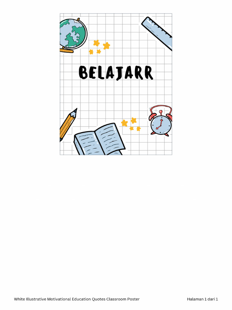 White Illustrative Motivational Education Quotes Classroom Poster ...