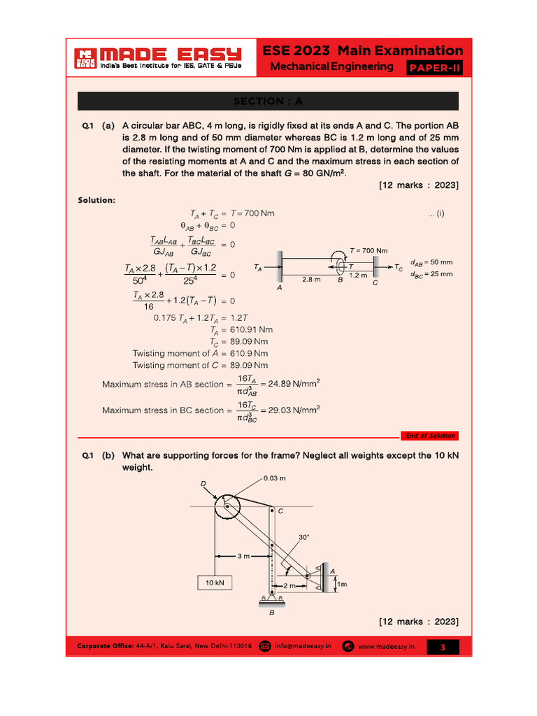 Ese 2023 Solved Mains Paper II | PDF