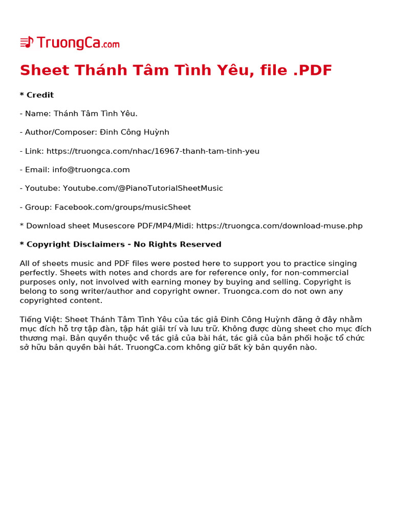Thanh Tam Tinh Yeu Dinh Cong Huynh | PDF