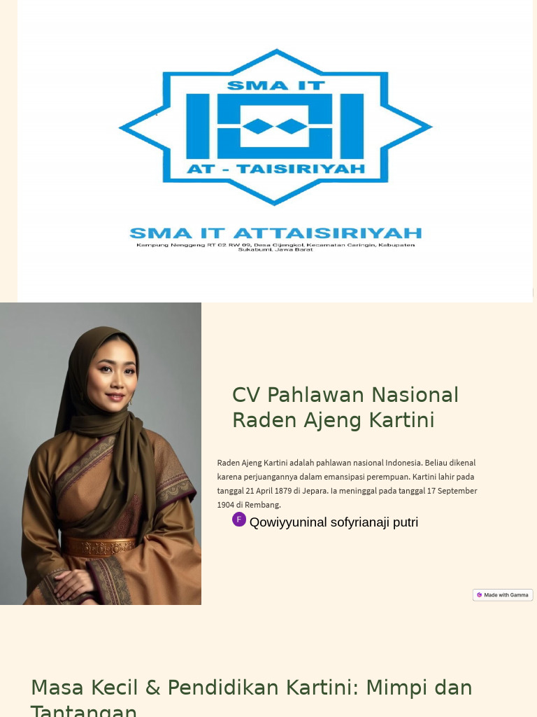 CV Pahlawan Nasional Raden Ajeng Kartini | PDF