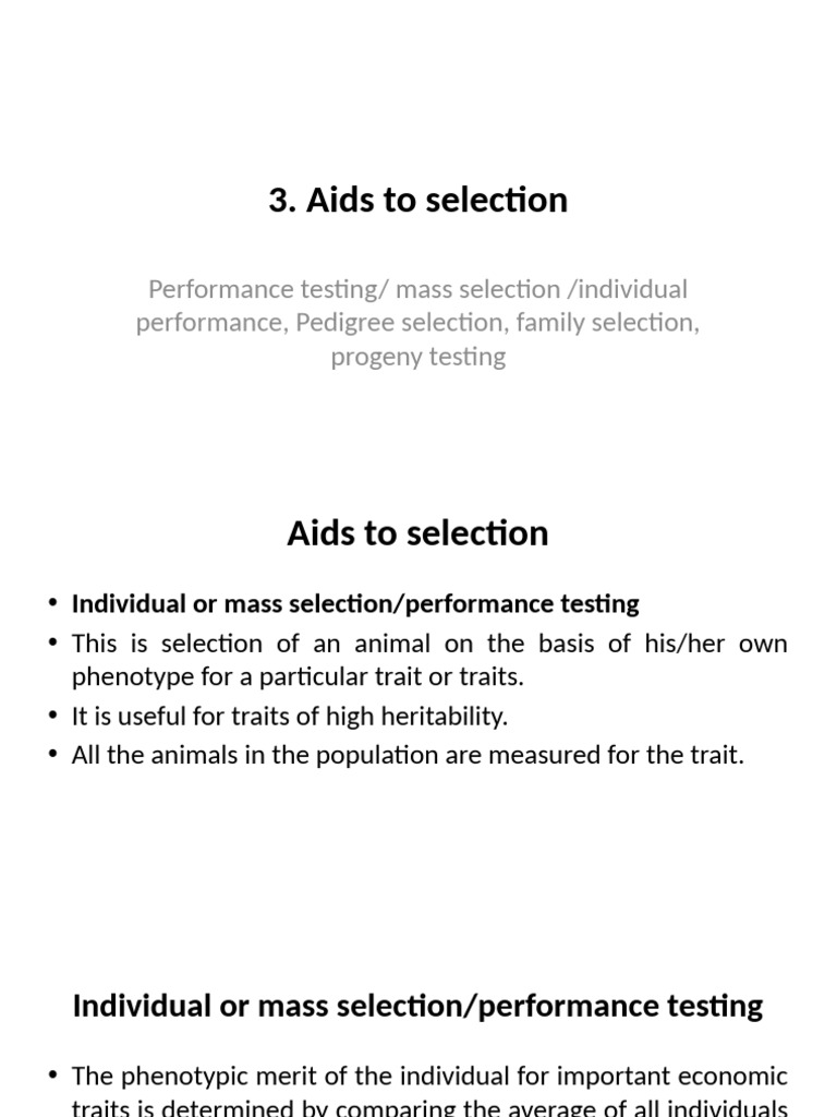 Selection Methods in Animal Breeding | PDF | Heritability | Variance