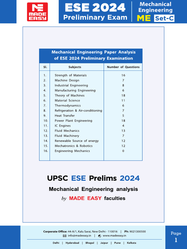 Ese 2024 ME Prelims | PDF