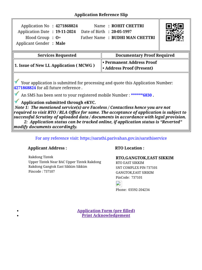 New LL Acknowledgement | PDF