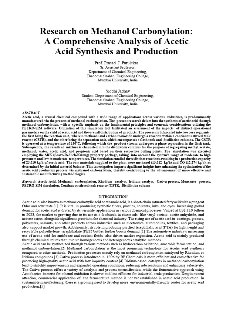 research-on-methanol-carbonylation-a-comprehensive-analysis-of-acetic ...