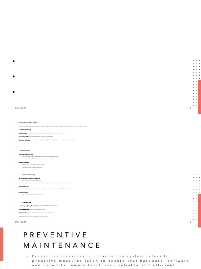 Preventive Maintainence | PDF | Hard Disk Drive | Solid State Drive