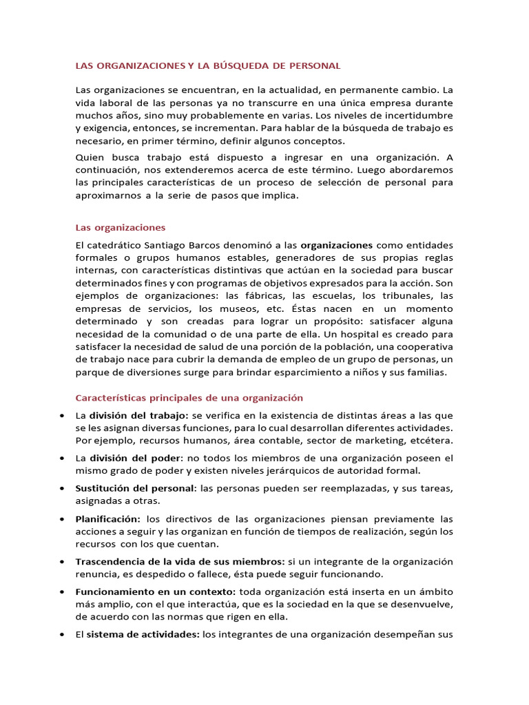 Búsqueda y Gestión de Personal en Organizaciones | PDF | Reclutamiento ...