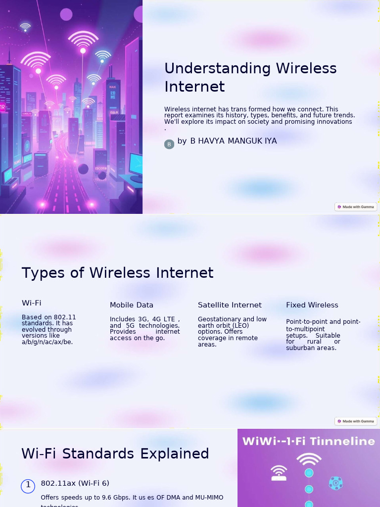 Wireless Internet: Types, Benefits, Trends | PDF | Wi Fi | Ieee 802.11