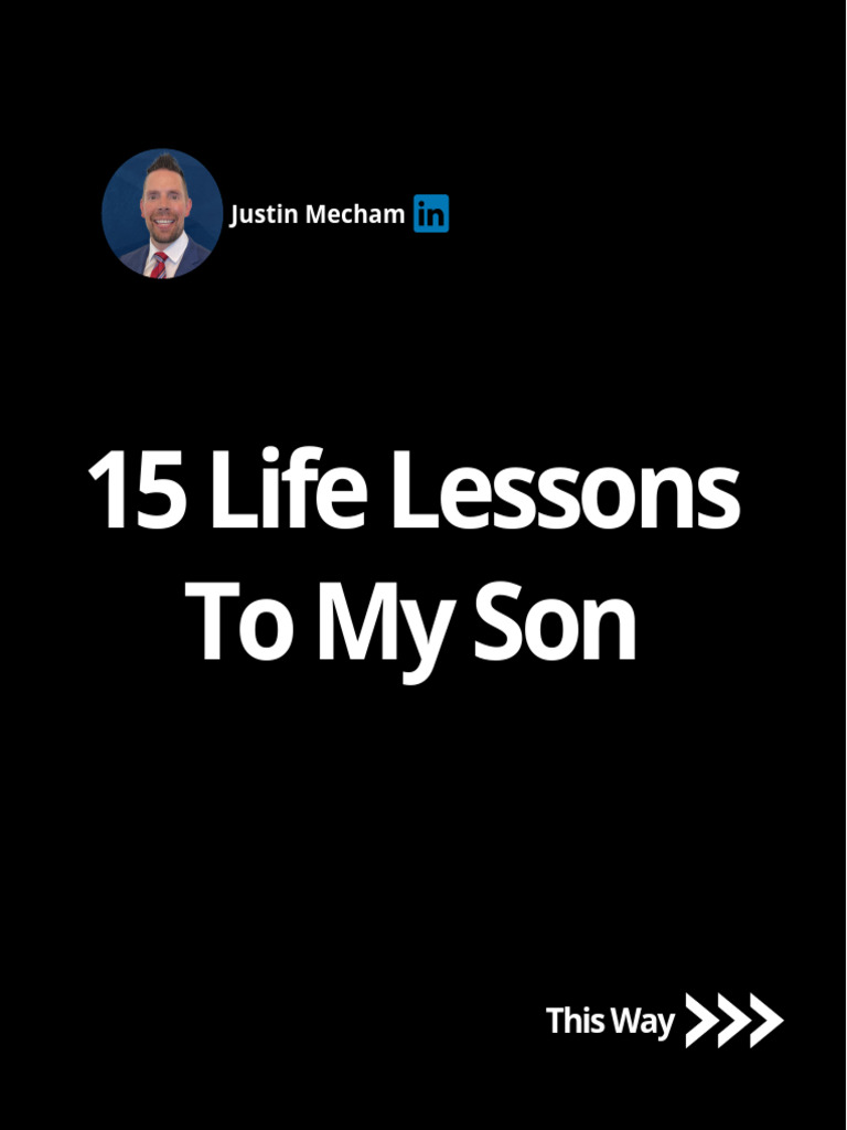 15 Life Lessons to My Son | PDF | Psychological Resilience ...