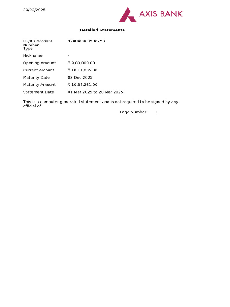 Detailed Statements | PDF