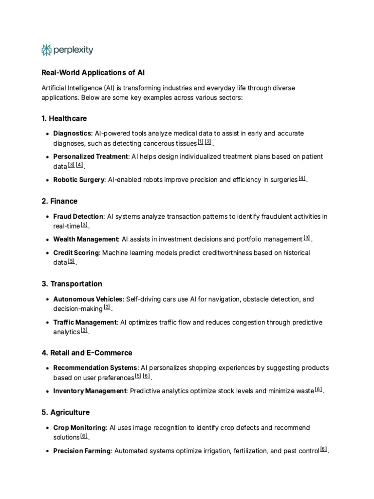 Real World Applications Of Ai Pdf Artificial Intelligence Intelligence Ai And Semantics