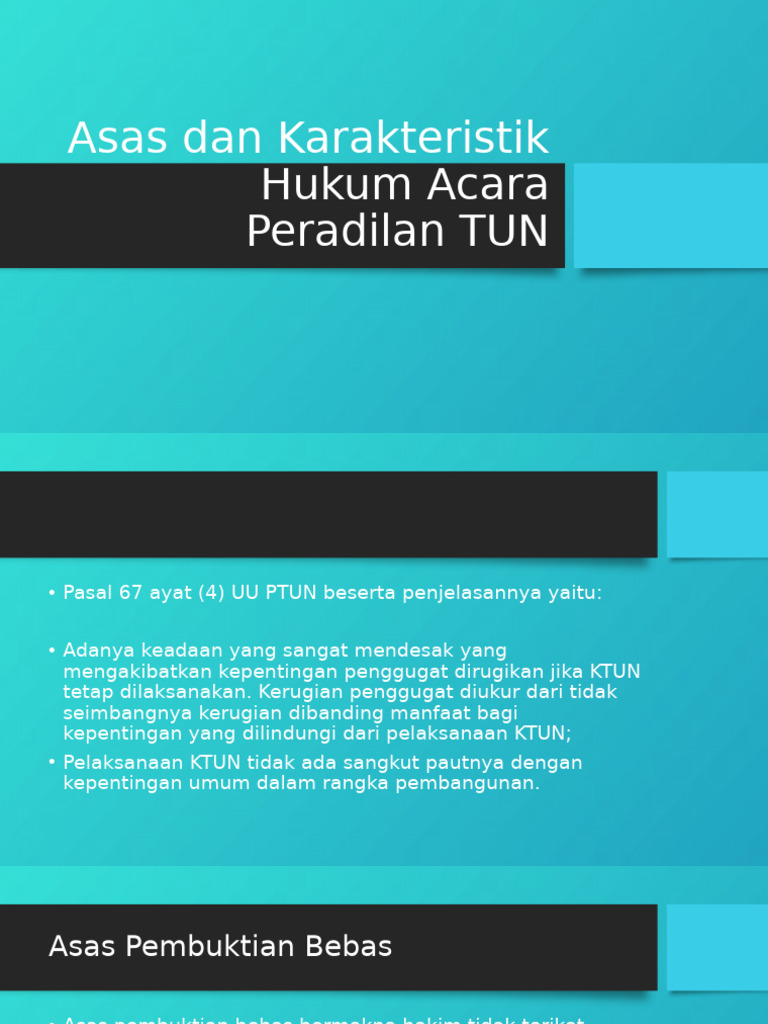 03. Asas Dan Karakteristik Hukum Acara TUN | PDF